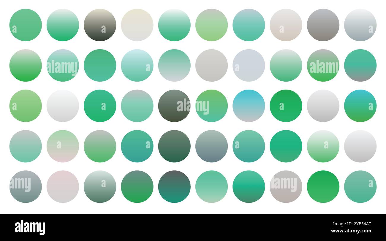 big set of green gradients colors combination Stock Vector Image & Art ...