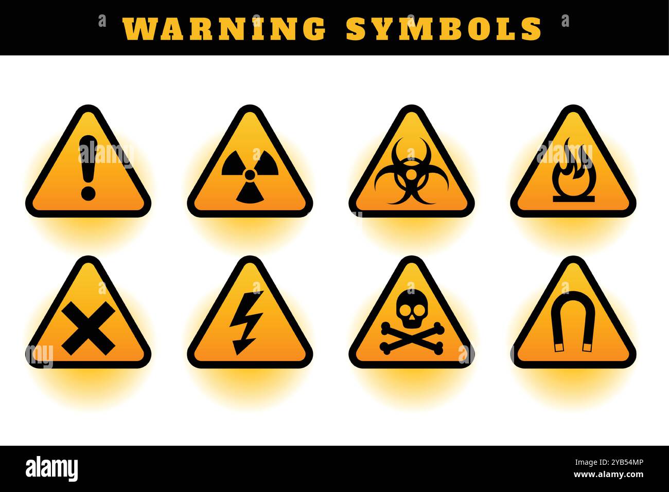 set of warning symbols and icons Stock Vector Image & Art - Alamy