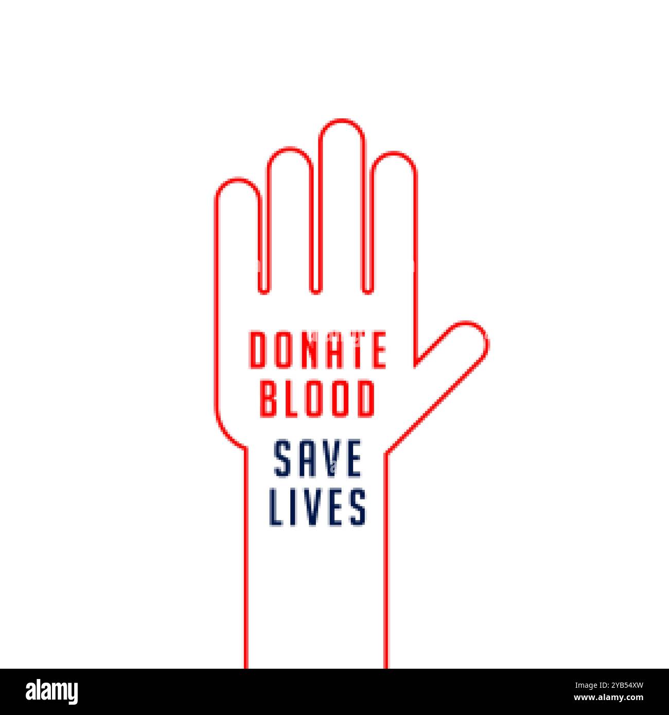 donate blood save lives poster with raise hand concept design Stock ...