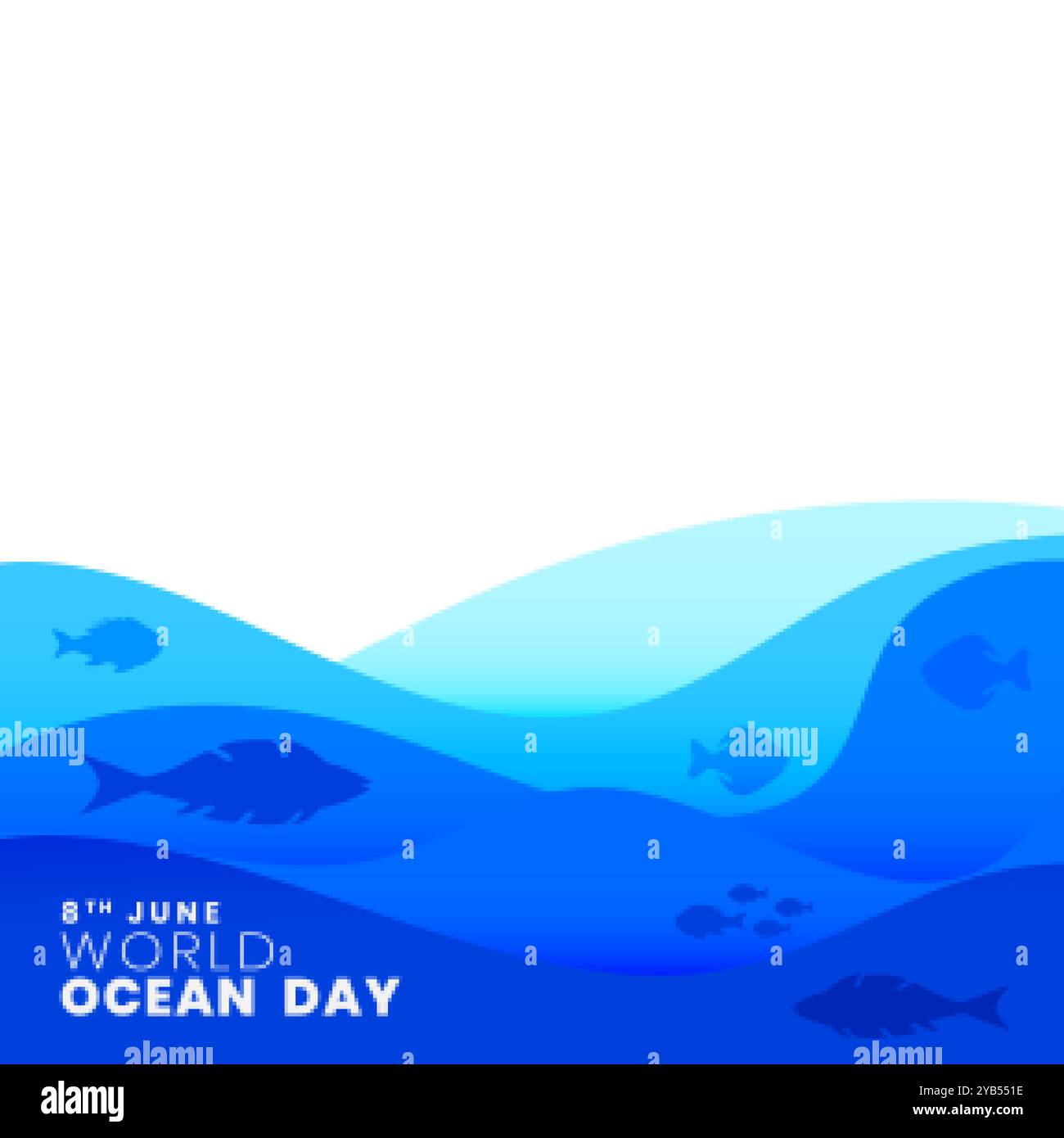 world ocean day poster with sea waves and fish Stock Vector Image & Art ...