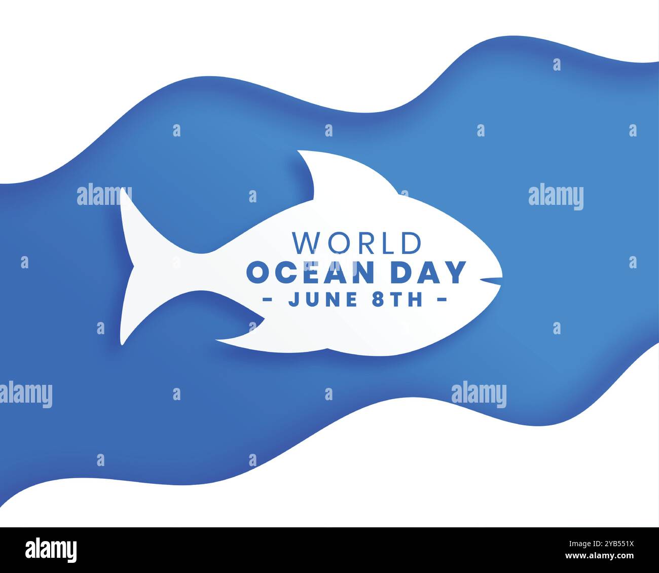 paper style international world ocean day poster Stock Vector Image ...