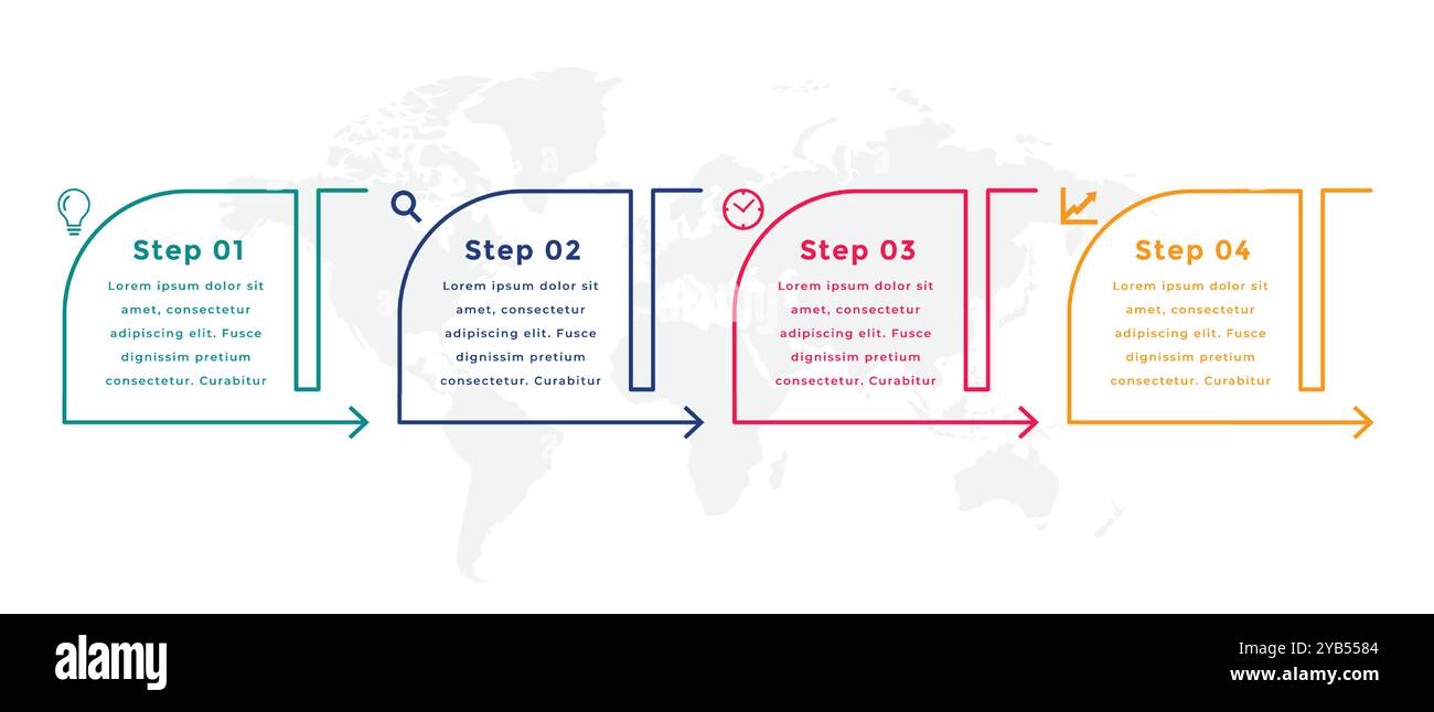 line style infographic four steps template Stock Vector Image & Art - Alamy