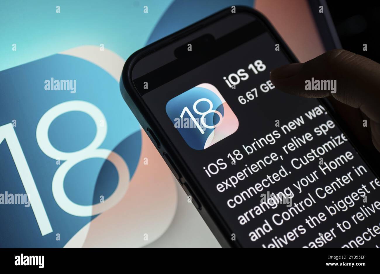 In this photo illustration a person installs updates of Artificial ...