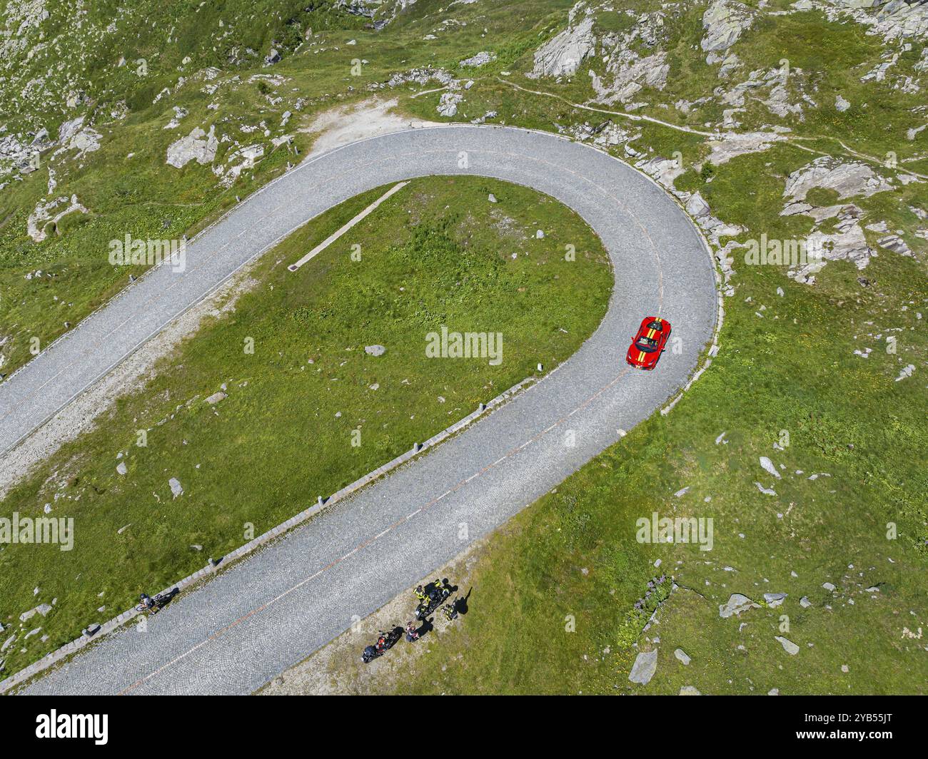La Tremola, world-famous serpentine road through the Val Tremolo, road ...