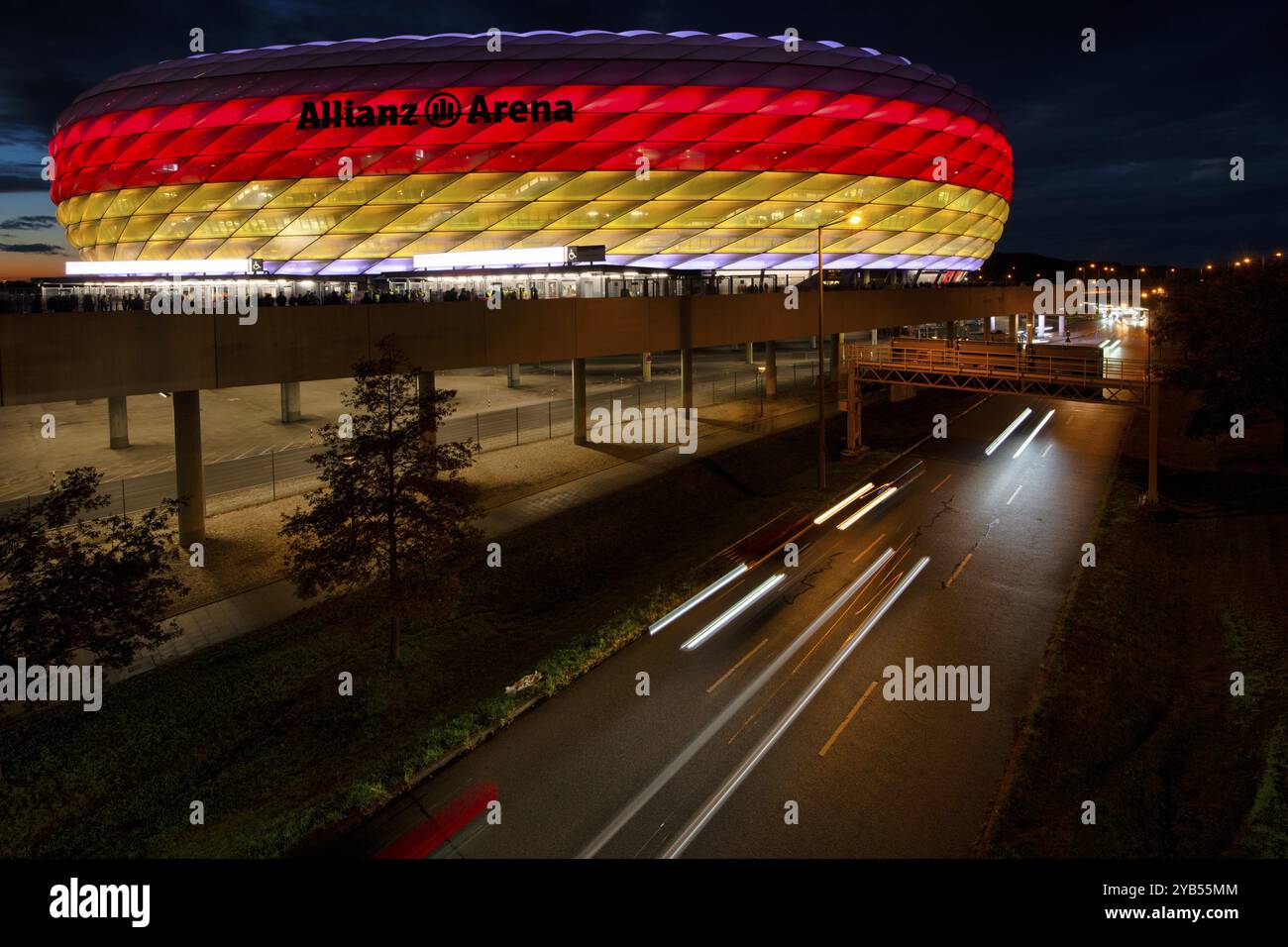 Night shot, stadium, illuminated, illuminated, in German national ...