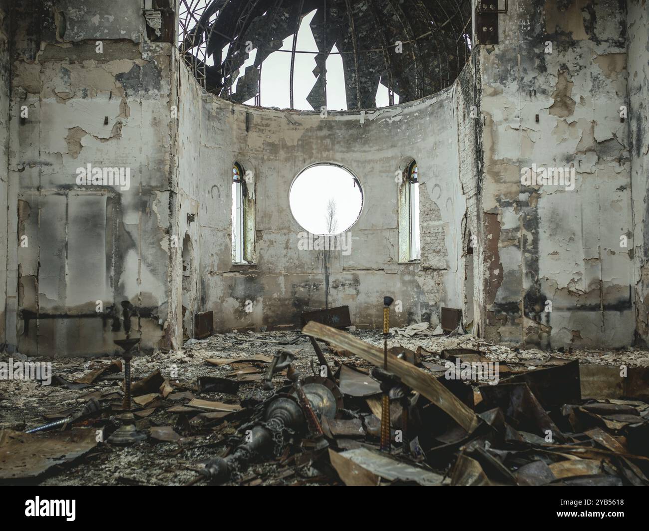Destroyed church, Staryi Saltiv, Ukraine, Europe Stock Photo - Alamy