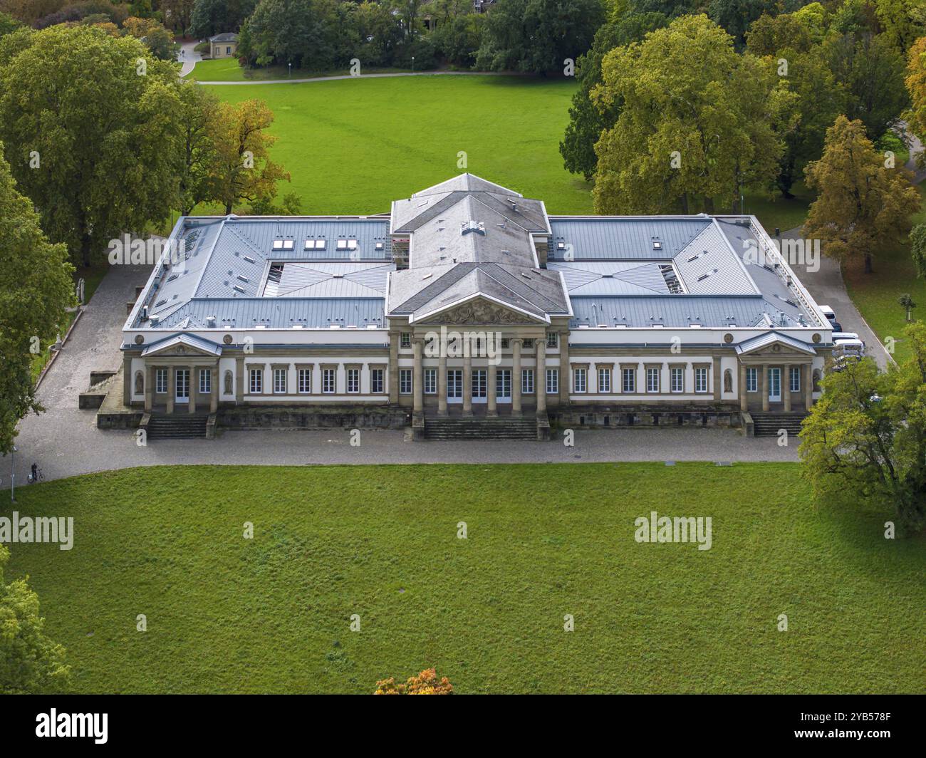 Rosenstein Castle with Natural History Museum, drone photo of ...