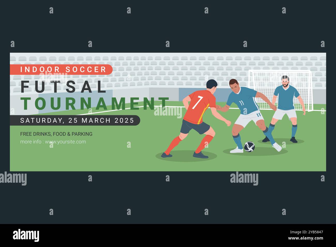 A vector illustration of Indoor Soccer Futsal Tournament Poster Banner ...