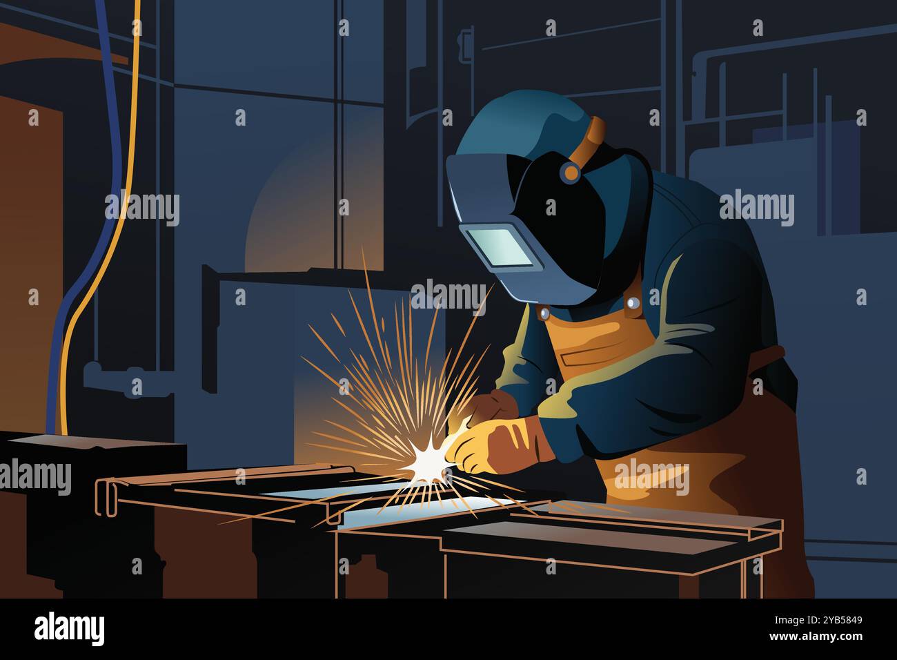 Factory worker vector vectors hi-res stock photography and images - Alamy