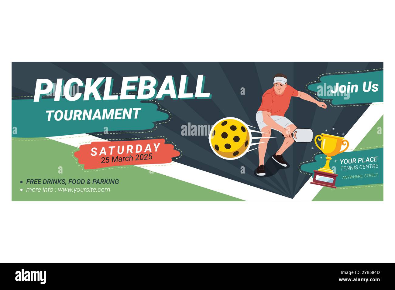 A vector illustration of Pickleball Tournamen Poster Banner Stock ...
