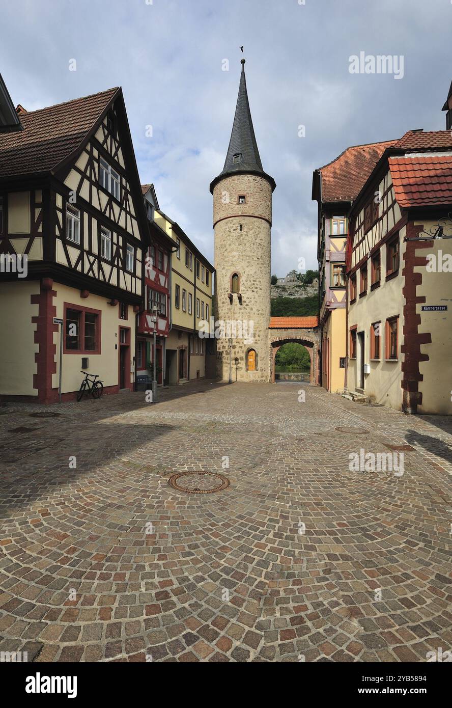 Maingasse with Karlsburg Castle in the background Stock Photo - Alamy