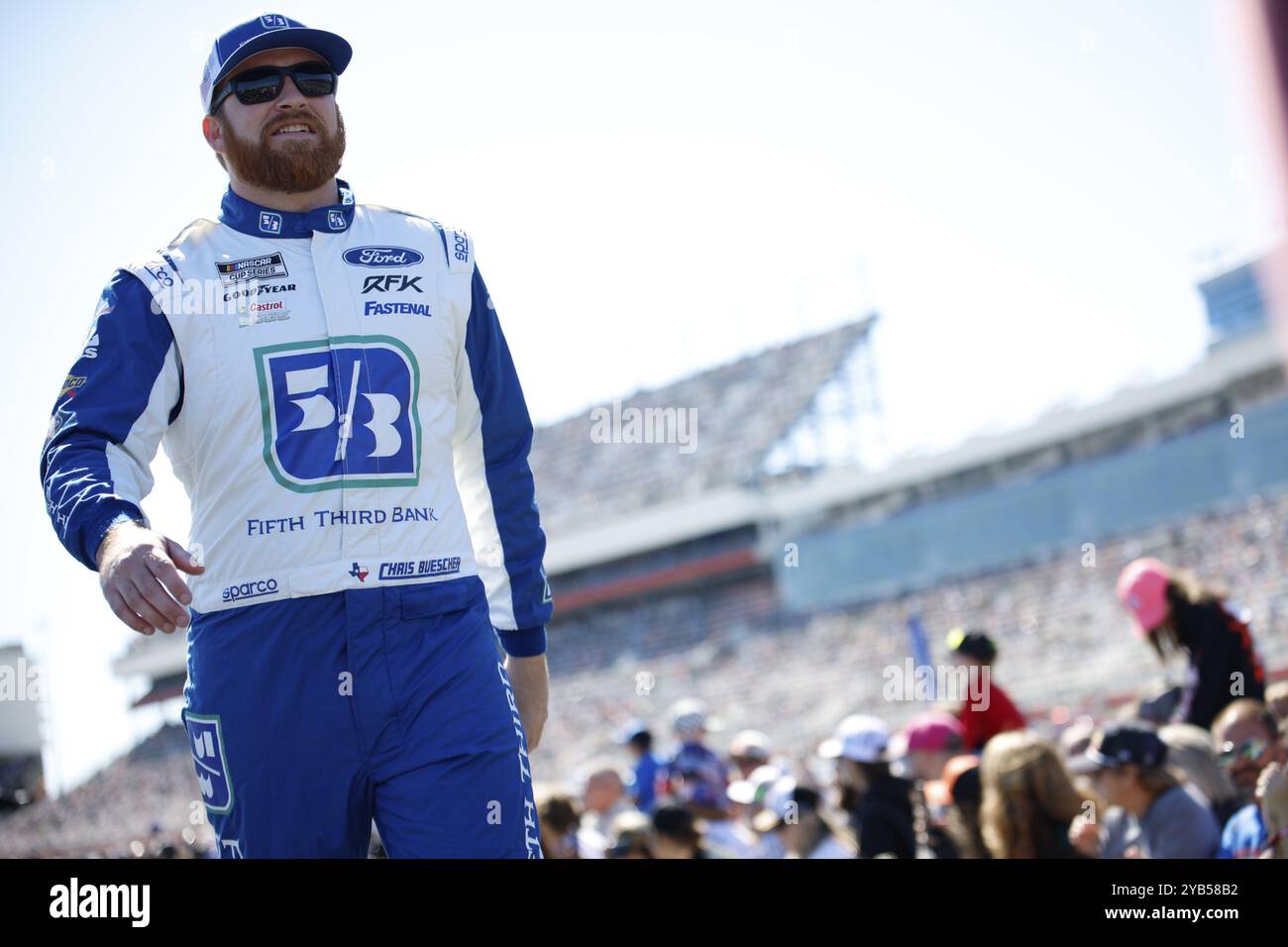 NASCAR Cup Series Driver Chris Buescher (17) gets introduced for the ...