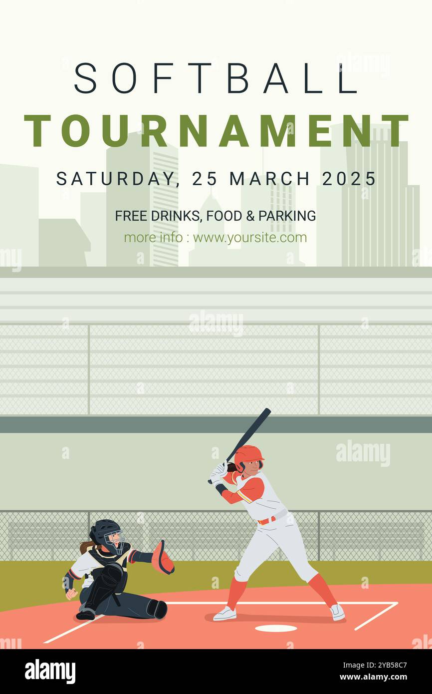 A vector illustration of Women Girls Softball Tournament Poster Banner ...