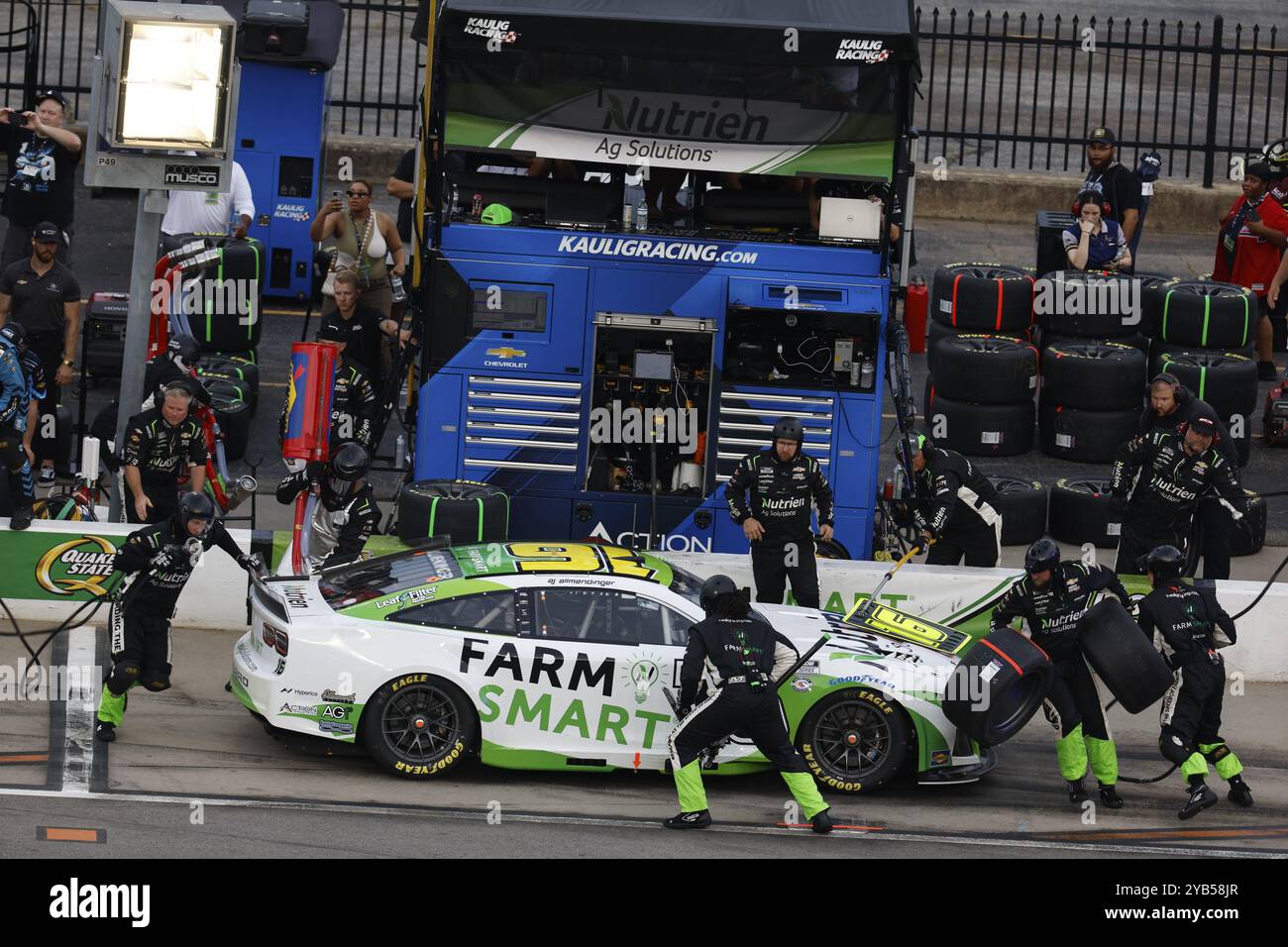 NASCAR Cup Driver, AJ Allmendinger (16) makes a pit stop during the ...