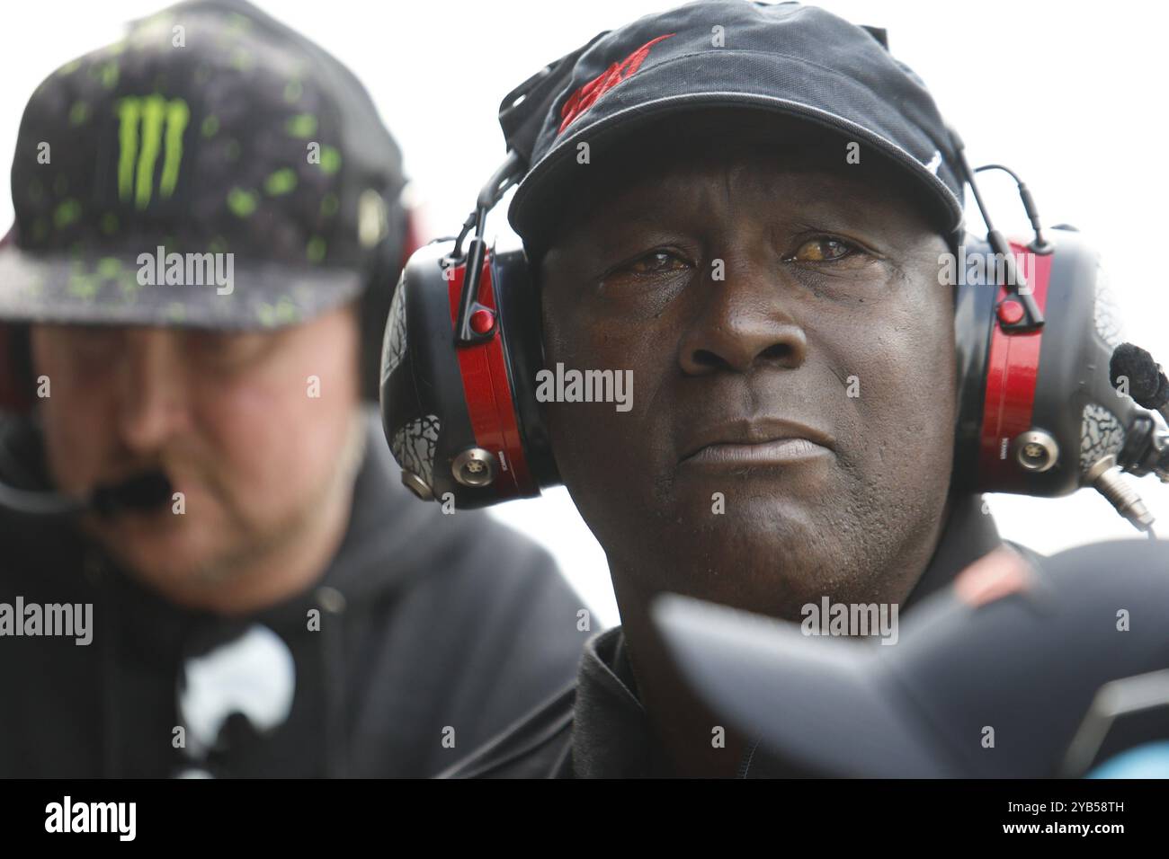 NASCAR team owner, Michael Jordan, watches his teams qualify for the ...