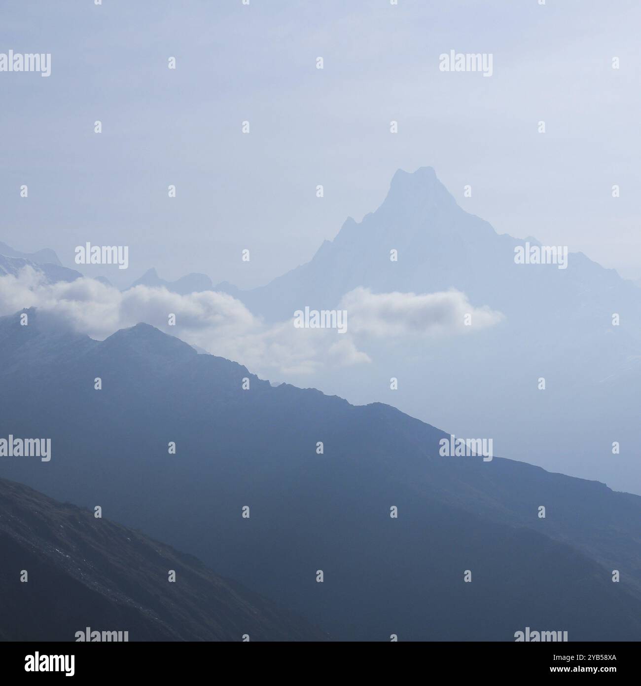 Famous fishtail mountain Machapuchare in early morning Stock Photo - Alamy