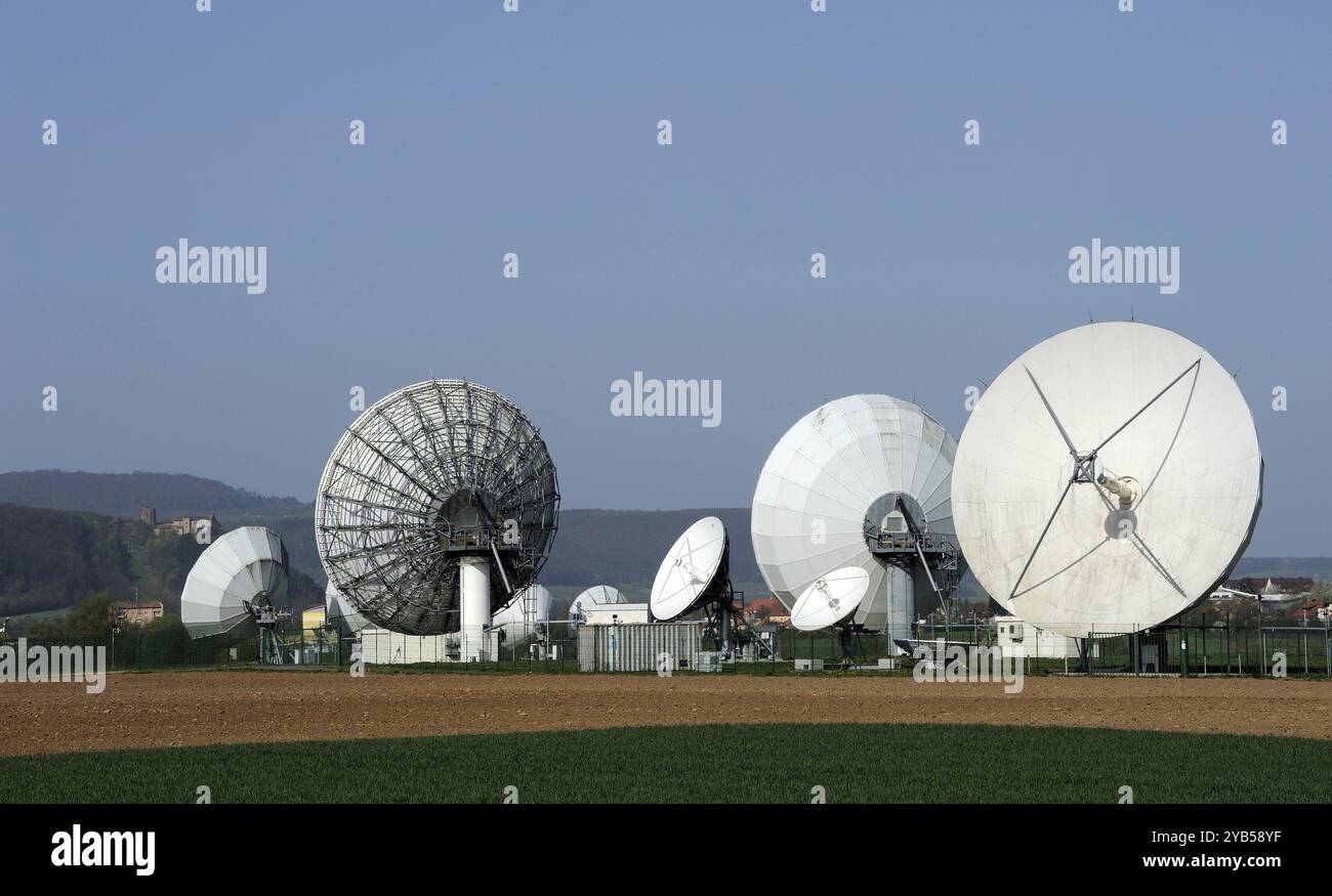 Fuchsstadt earth station Stock Photo - Alamy