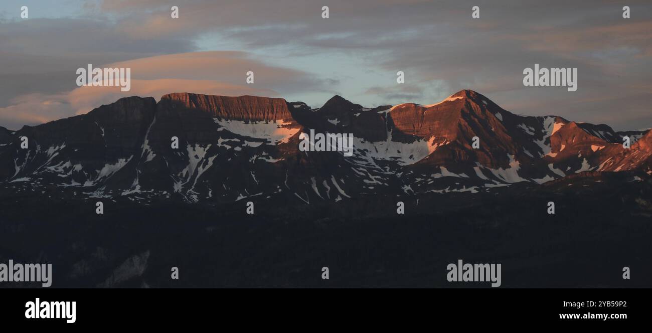 Mountains Gassenhorn and Faulhorn at sunrise. View from Planalp, Brienz ...