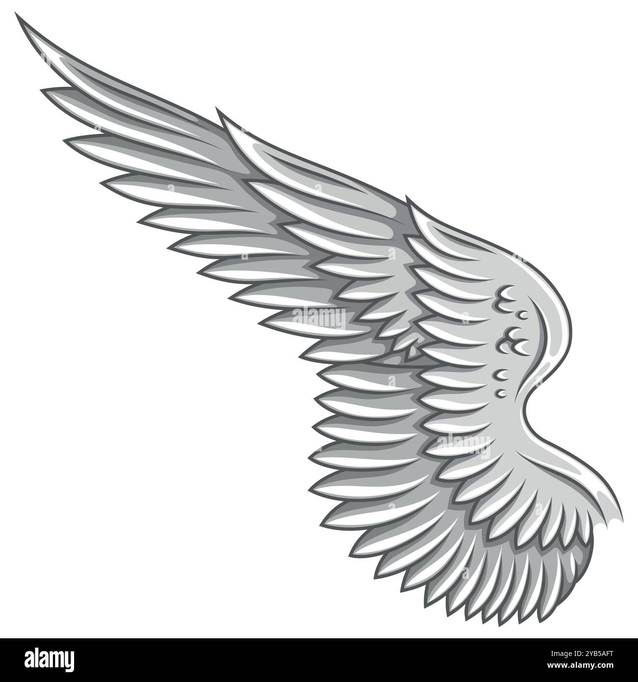 White feather wings of cartoon style angel, cartoon style bird wings ...