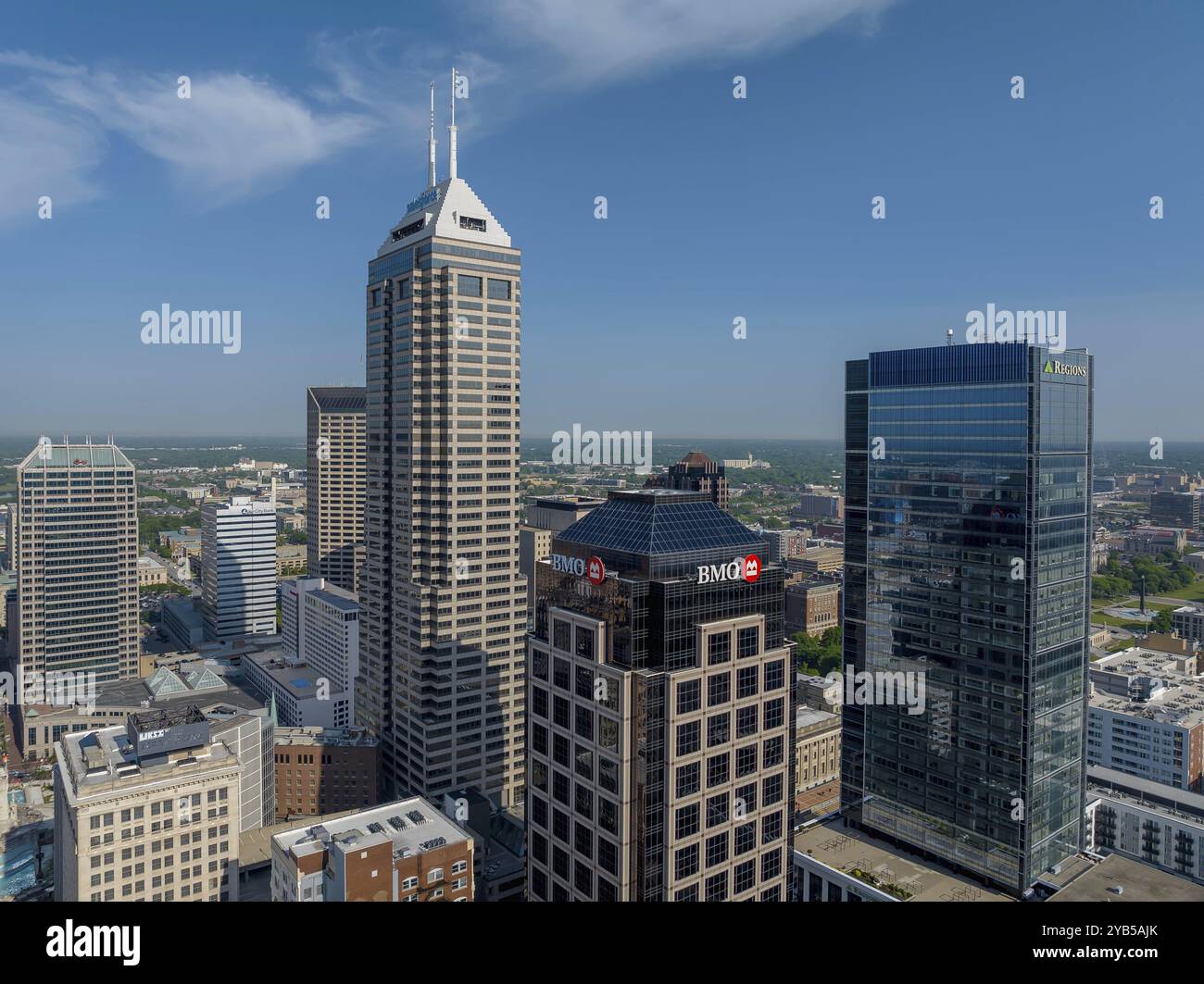 Aerial view of Indianapolis, colloquially known as Indy, is the state ...