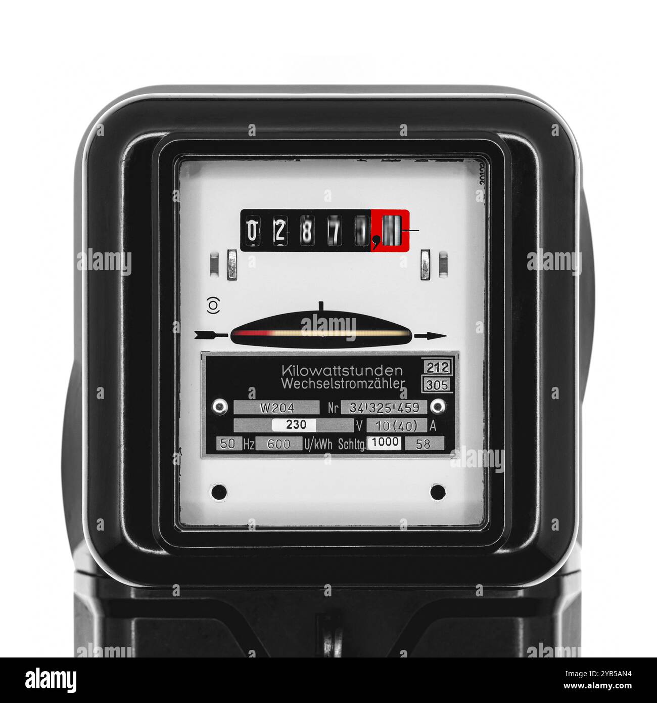 Old German electricity meter for displaying electricity consumption ...