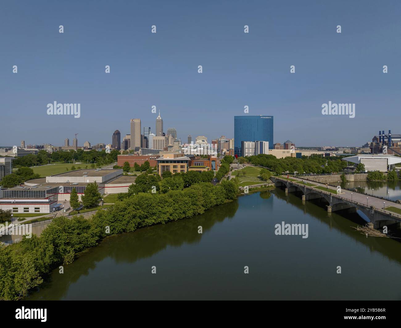 Aerial view of Indianapolis, colloquially known as Indy, is the state ...