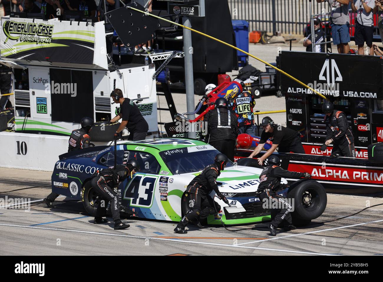 NASCAR Xfinity Series Driver, Ryan Ellis (43) makes a pit stop for the ...