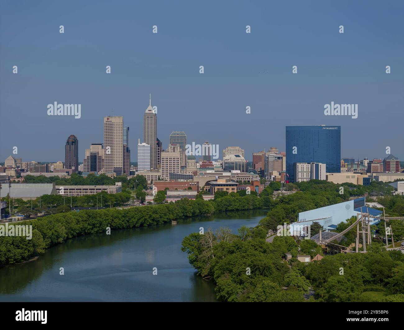 Aerial view of Indianapolis, colloquially known as Indy, is the state ...
