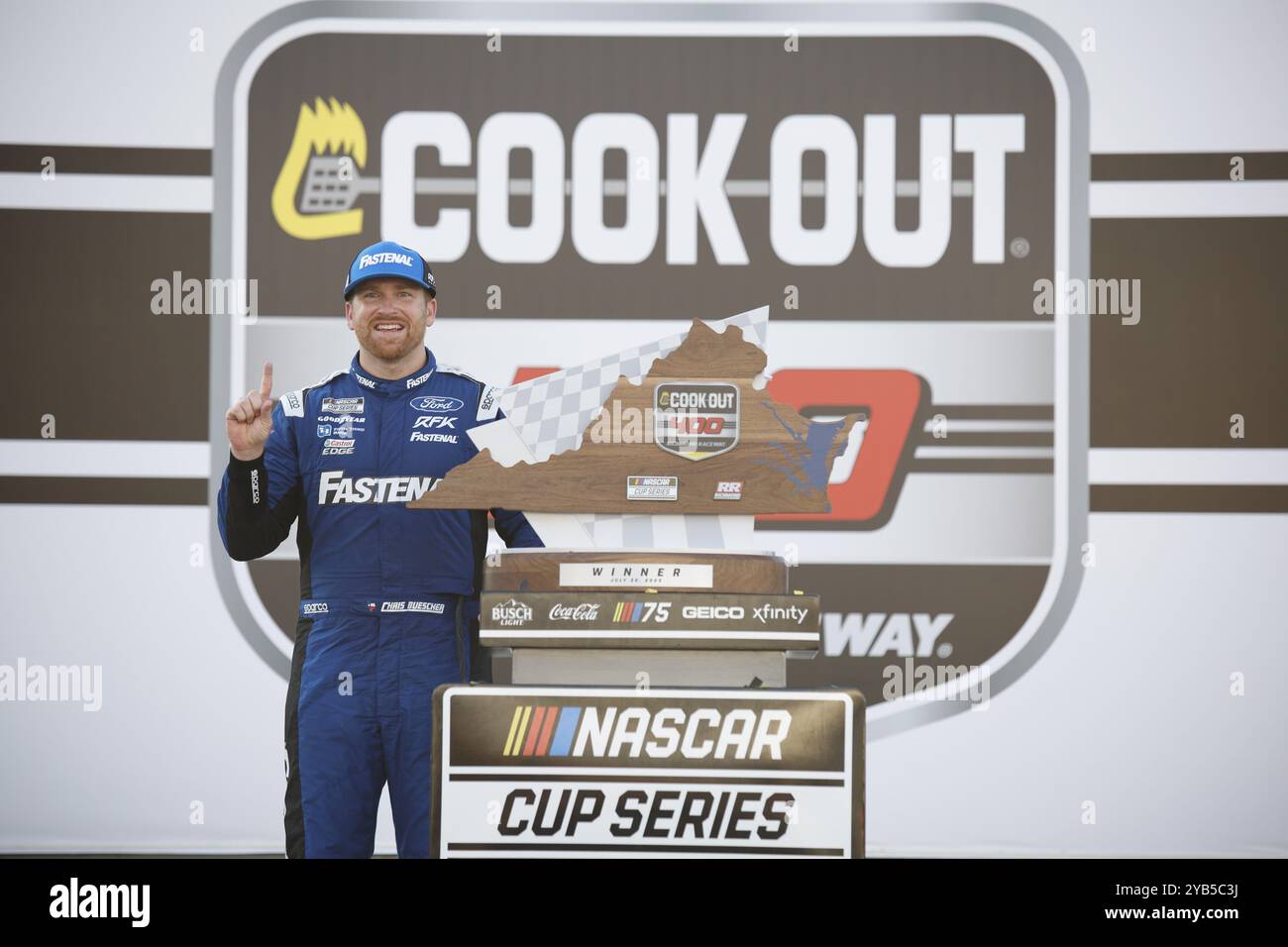 NASCAR Cup Series Driver, Chris Buescher (17) wins the Cook Out 400 at ...
