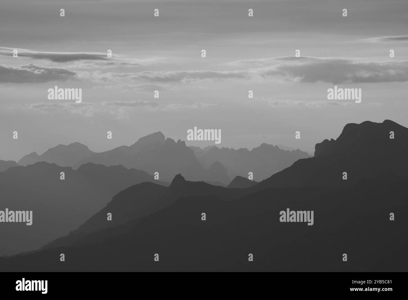 Morning light in alps Black and White Stock Photos & Images - Alamy