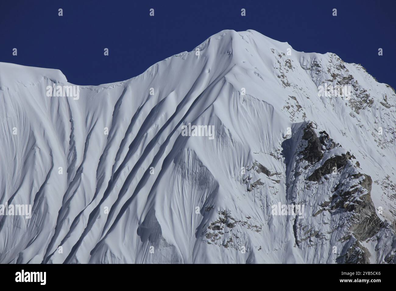 Beautiful structures on a snow covered mountain near Mount Everest ...