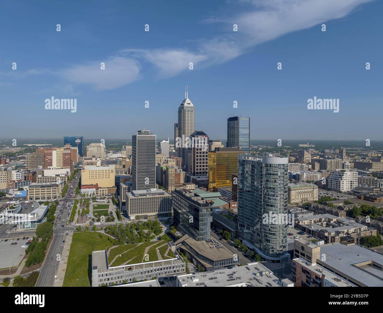 Aerial view of Indianapolis, colloquially known as Indy, is the state ...