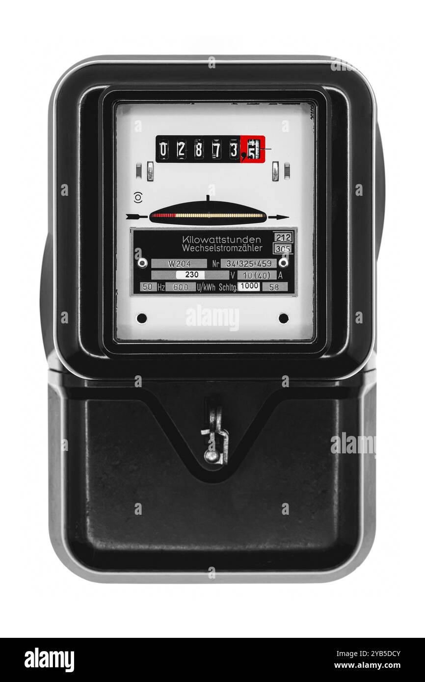 Old German electricity meter for displaying electricity consumption ...