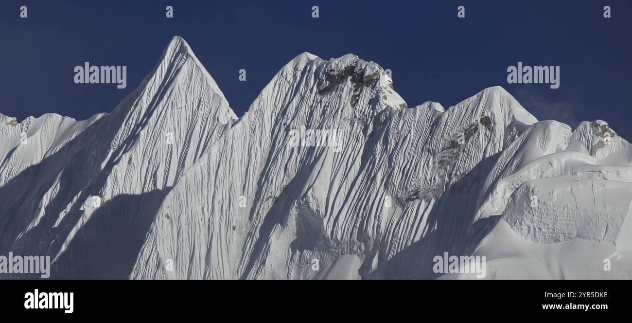 Sharp mountain ridge and peak seen from Gorakshep, Nepal, Asia Stock ...