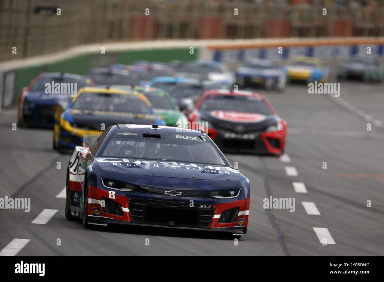 NASCAR Cup Driver, Kyle Busch (8) races off turn four during the Quaker ...