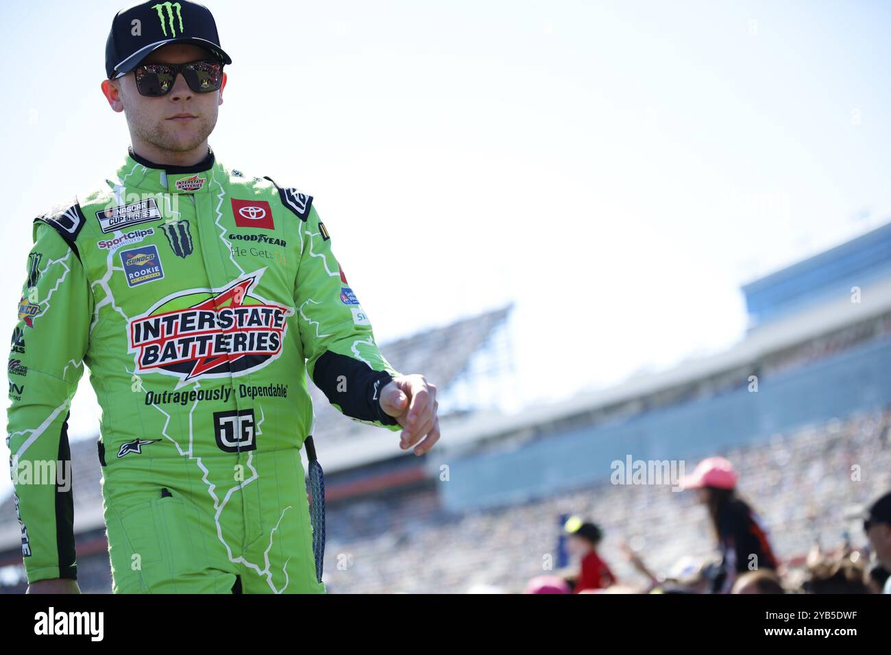 NASCAR Cup Series Driver Ty Gibbs (54) gets introduced for the Bank of ...