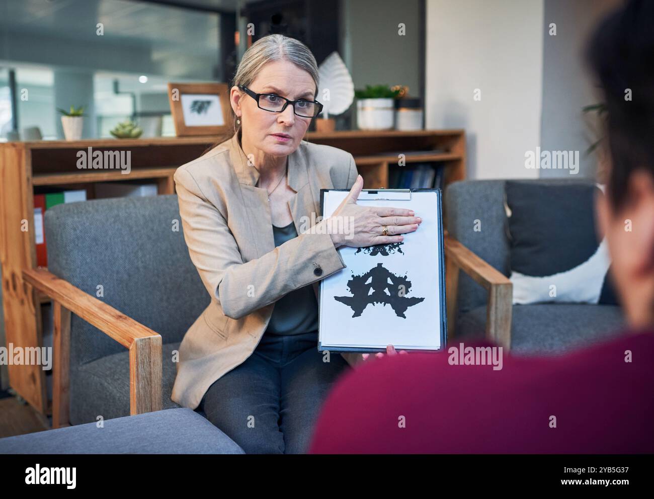 Therapist, patient and inkblot test for mental health with assessment ...