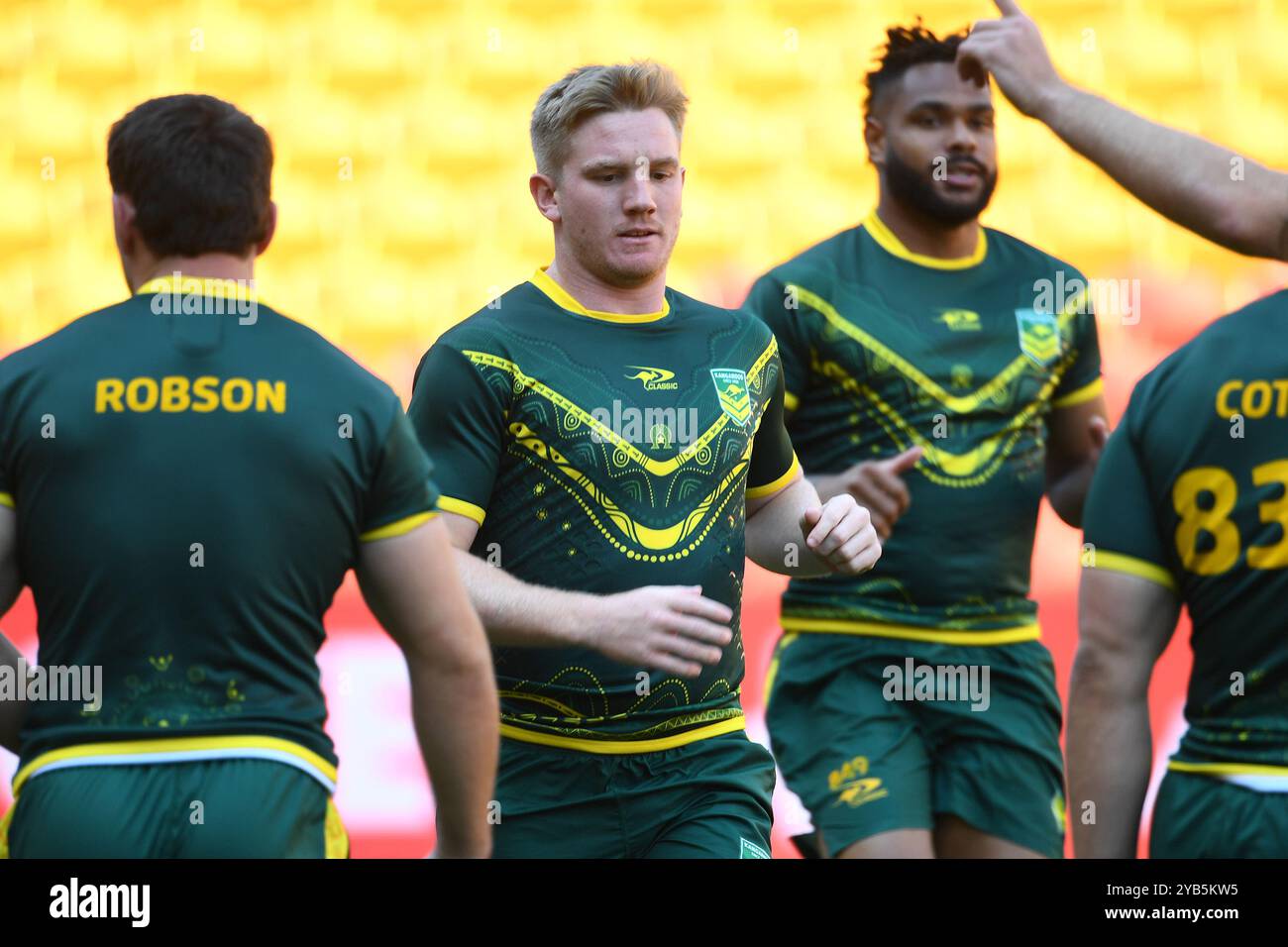 Brisbane, Australia. 17th Oct, 2024. Tom Dearden of the Kangaroos ...