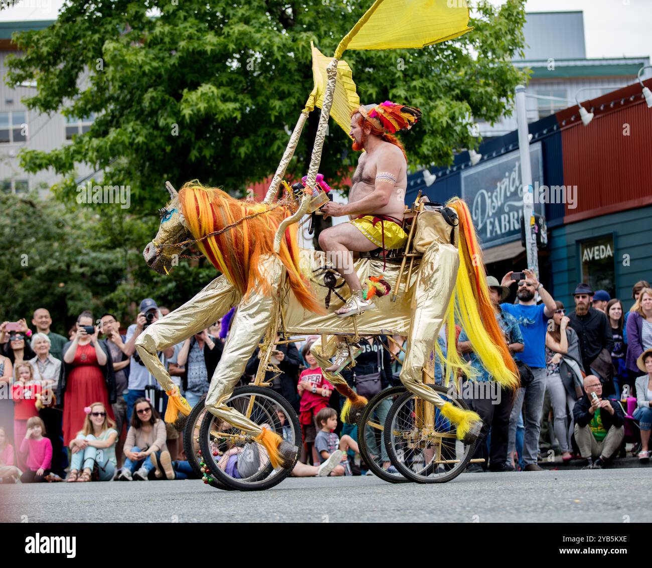 Annual Fremont Solstice Parade occuring in June in Seattle Stock Photo ...