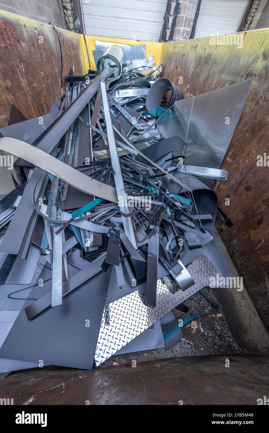 scrap metal steel in recycle container Stock Photo - Alamy