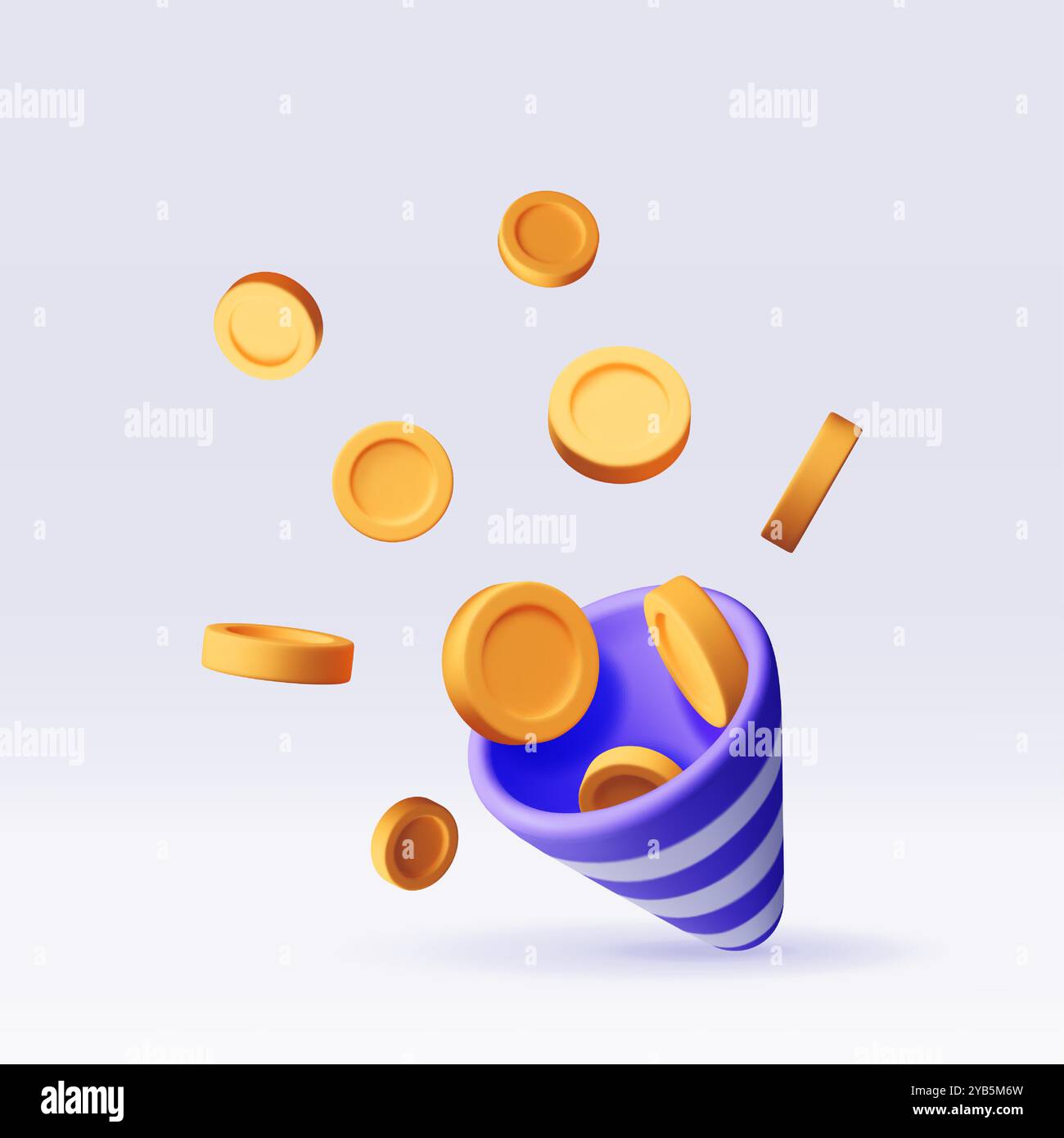 3d party popper with flying money coin Stock Vector Image & Art - Alamy