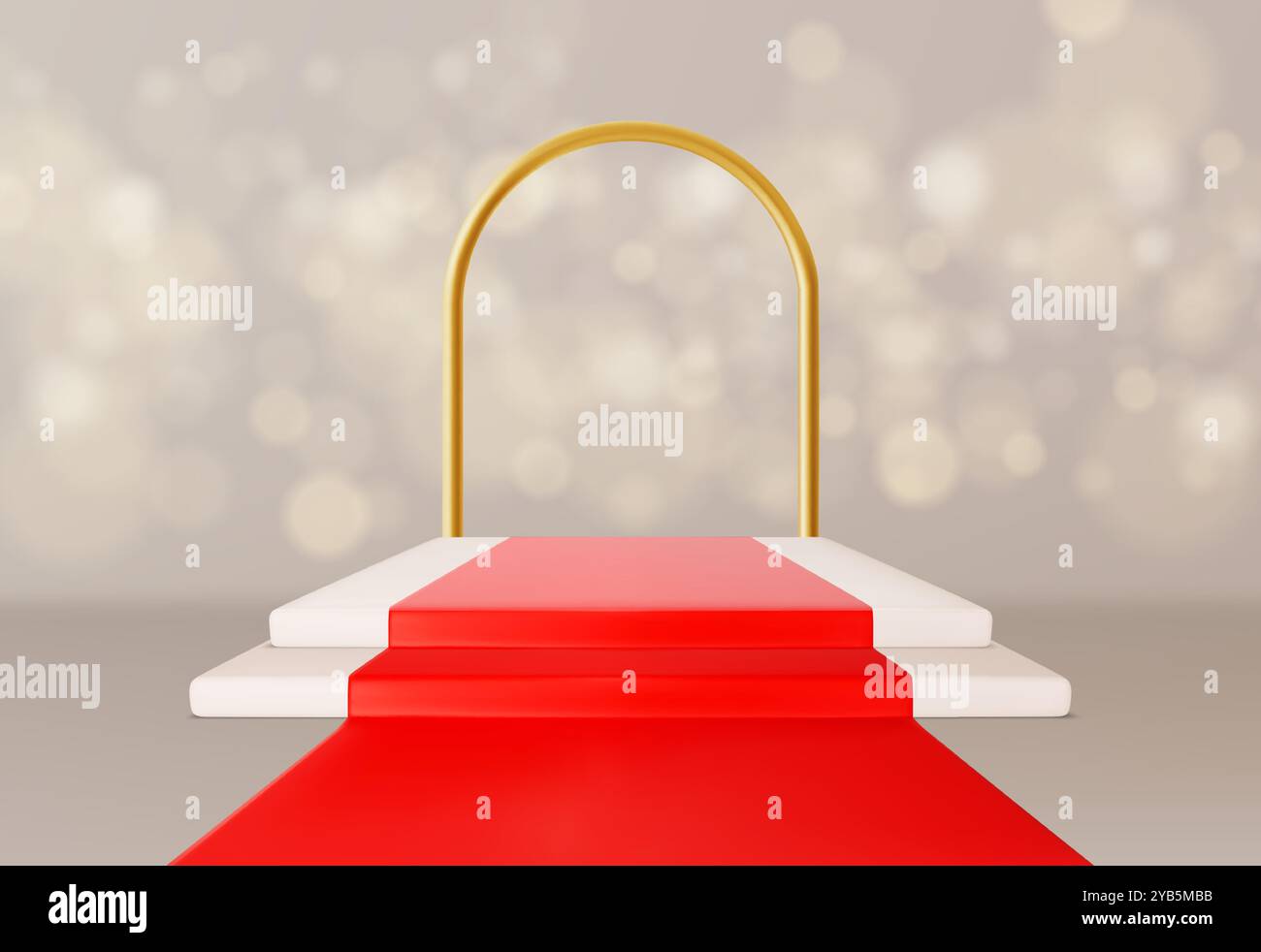 Red carpet podium background. Winner stage vector. 3d platform for ...