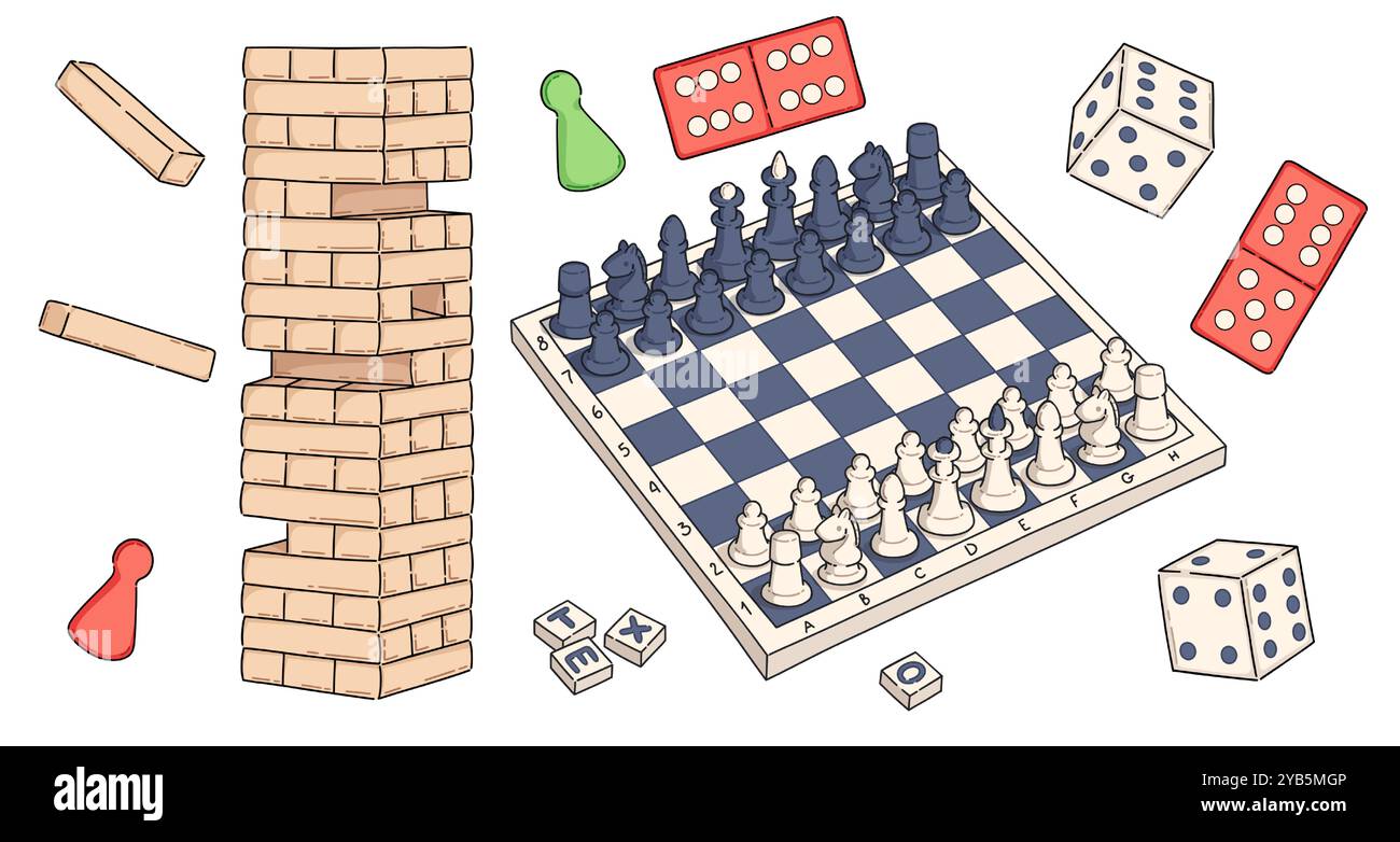 Board game for family, friends and children home leisure. Cartoon ...