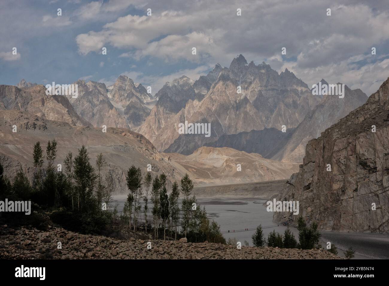 The amazing Passu Cones and Hussaini suspension bridge, Hussaini, Hunza ...