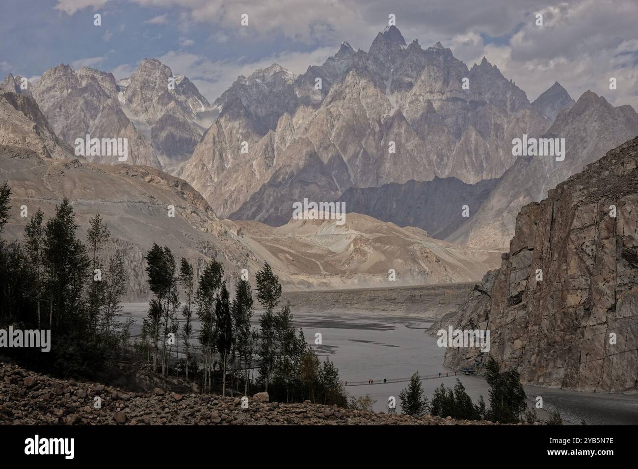 The amazing Passu Cones and Hussaini suspension bridge, Hussaini, Hunza ...