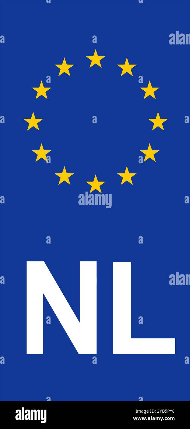 Dutch Euroband with National Symbol: Blue Background Representing ...