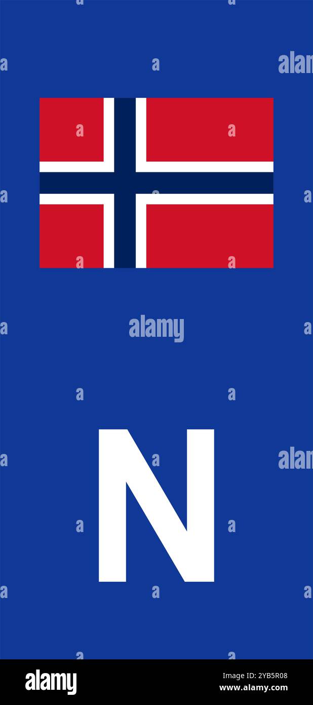 Norwegian Euroband with National Symbol: Blue Background Representing ...