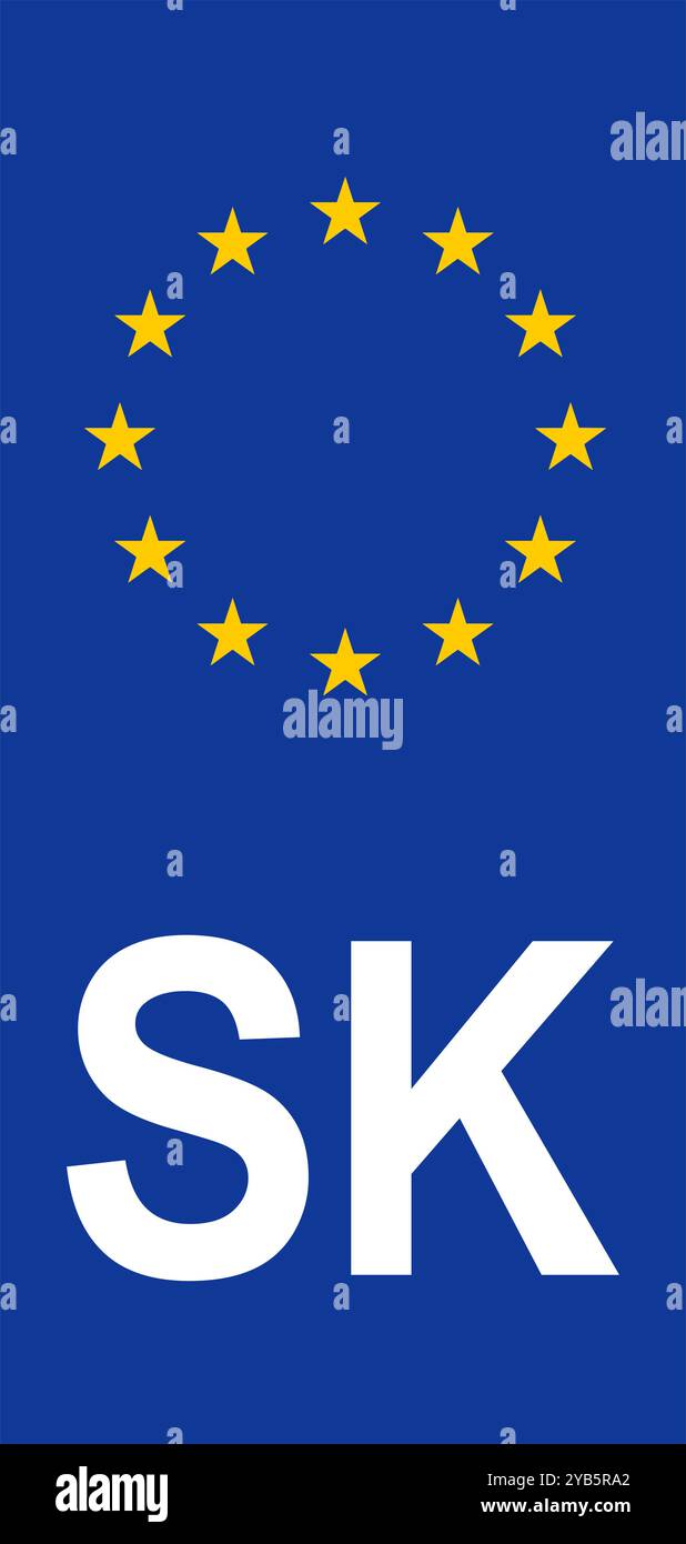Slovakia Euroband with National Symbol: Blue Background Representing ...