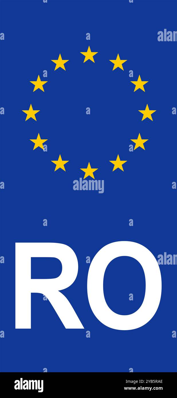 Romania Euroband with National Symbol: Blue Background Representing ...