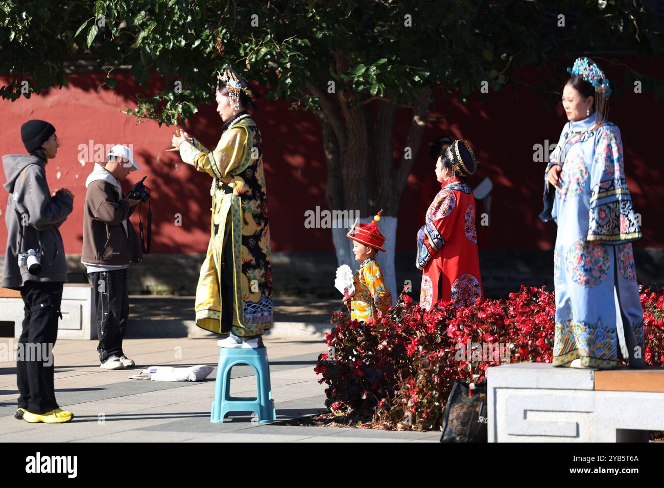 Shenyang,China.16th October 2024. Tourists dressed in ancient costumes ...